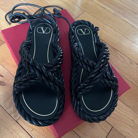 Valentino Garavani | Shoes | Valentino Garavani Ankle Tie Rope Sandals ...